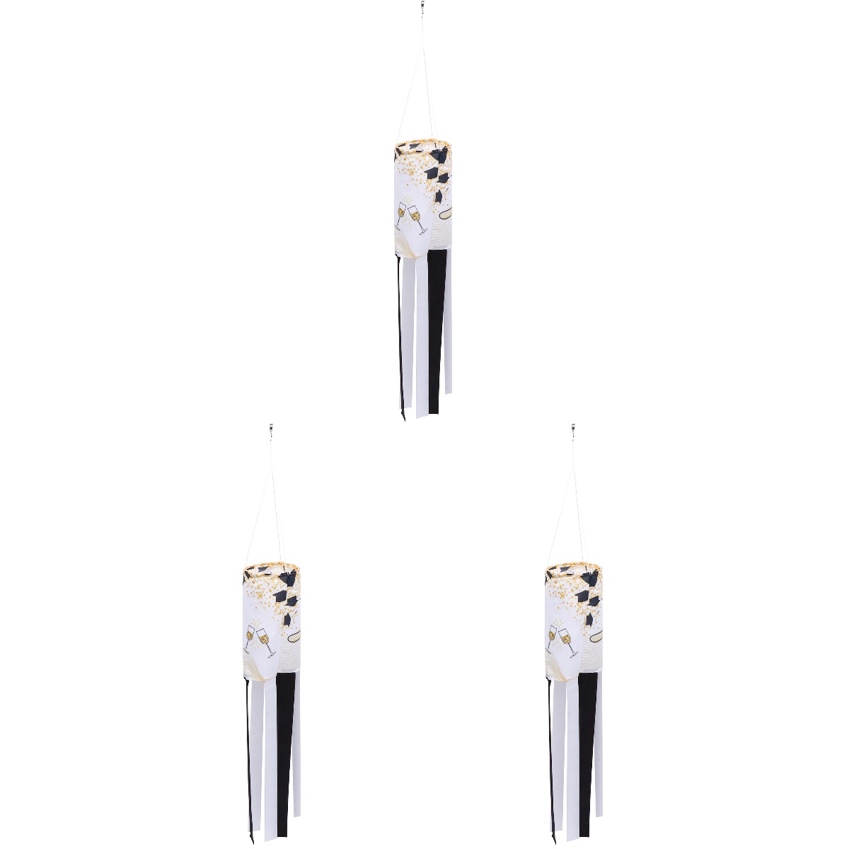 Raindrops 3 Pcs Outdoor Windsock Graduation Season Garden Decor and ...