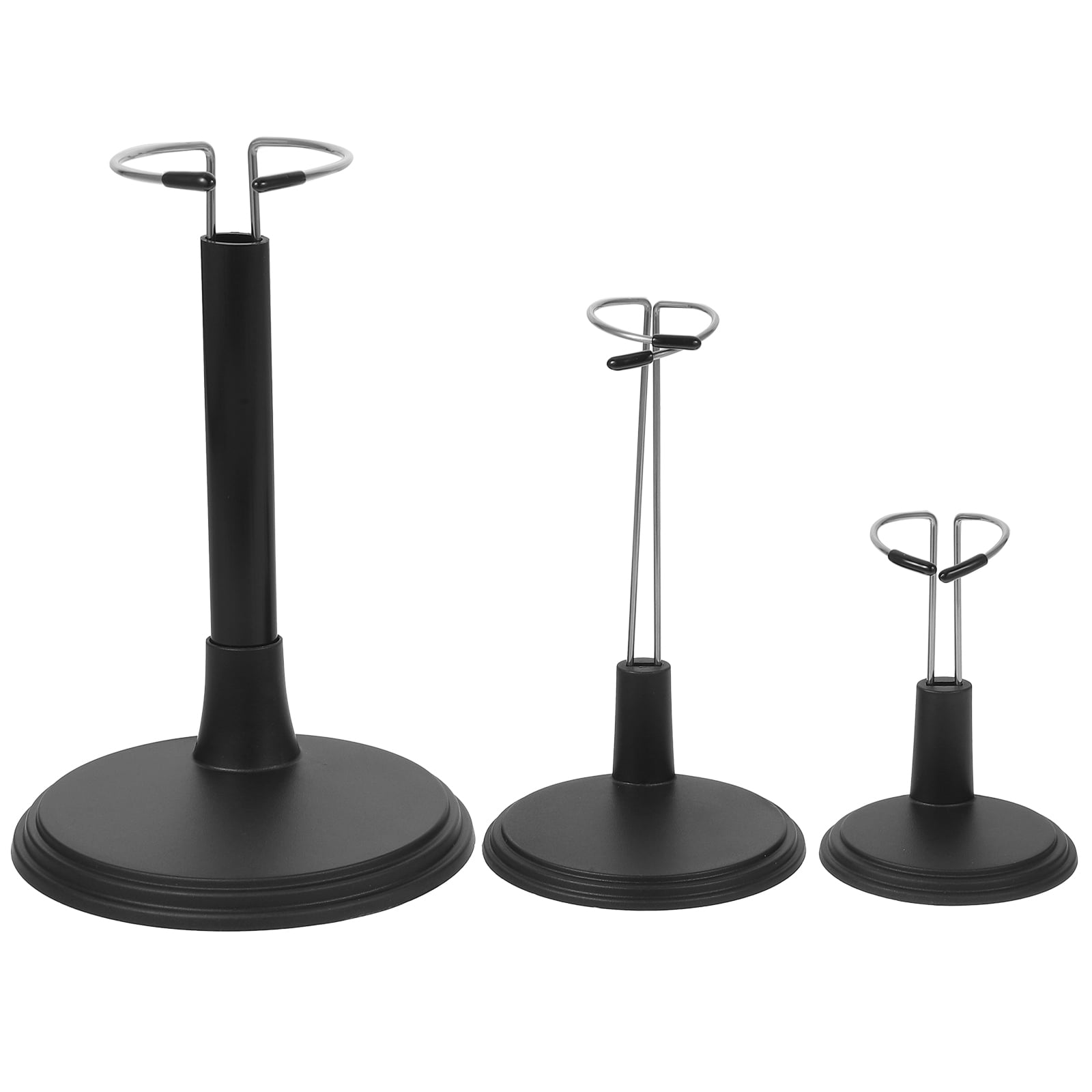 Raindrops 3 Pcs Vertical Doll Stand Support Racks Figure Carrier Black ...