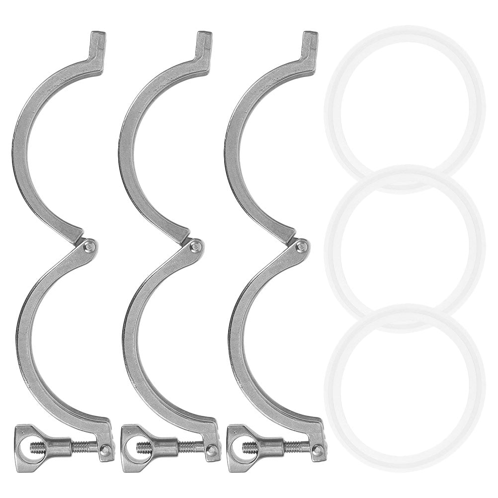 Raindrops 3 Pcs Washing Machine Clamps Stainless Steel Retaining Silver ...