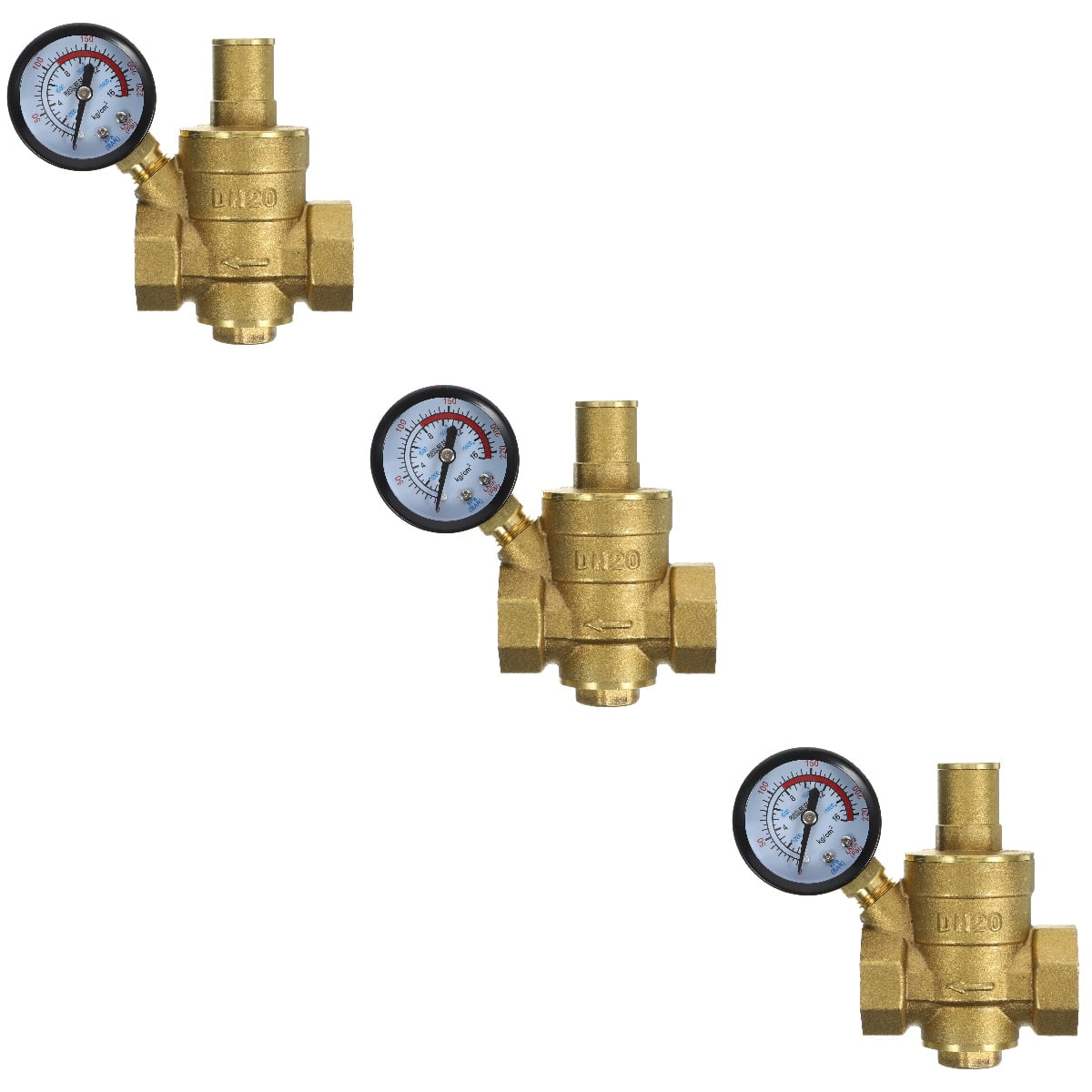 Raindrops 3 Sets Brass Pressure Reducer Pressure Reducing Valve 3/4 ...