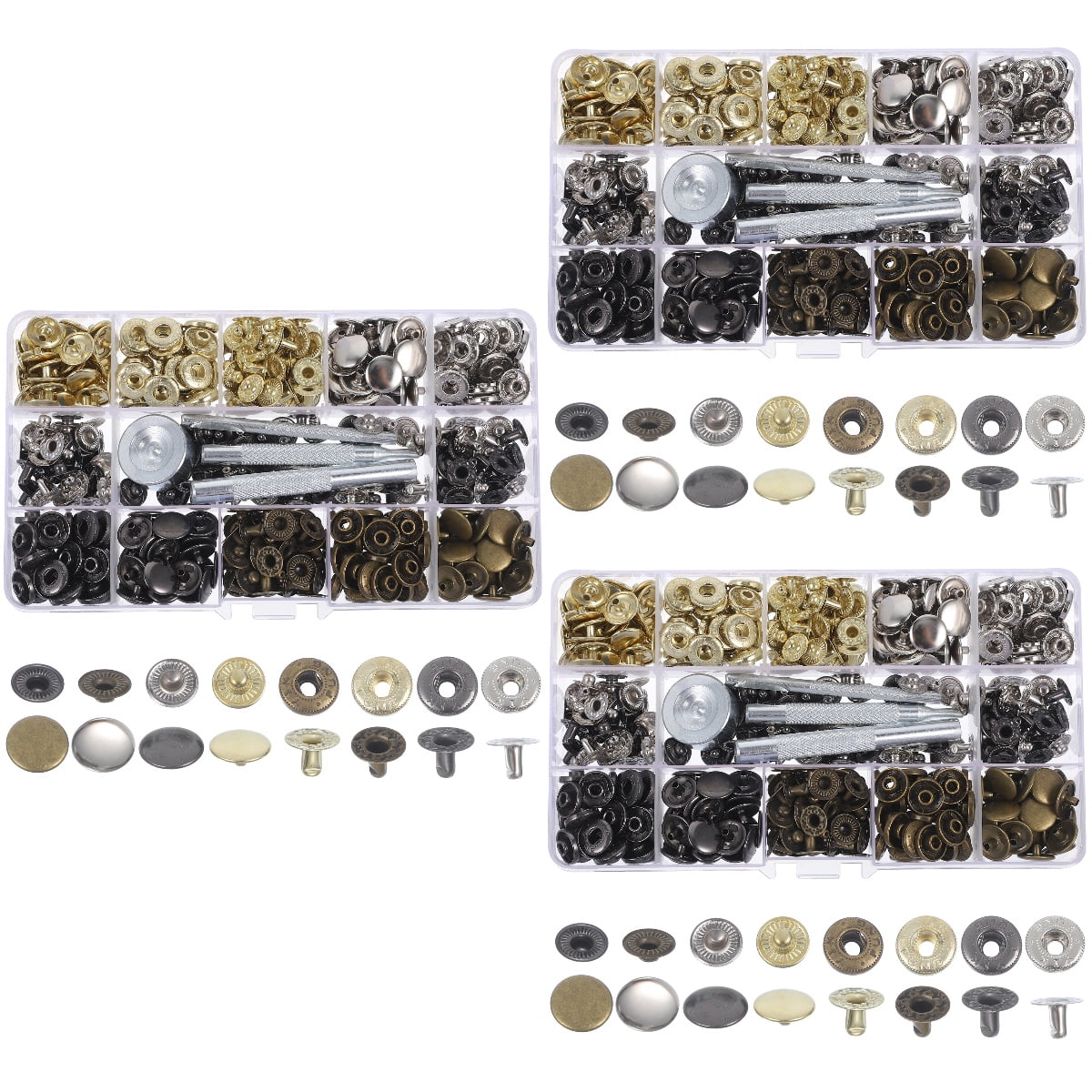 Raindrops 3 Sets Clothes Snap Buttons Metal Snap Fasteners Clothes ...