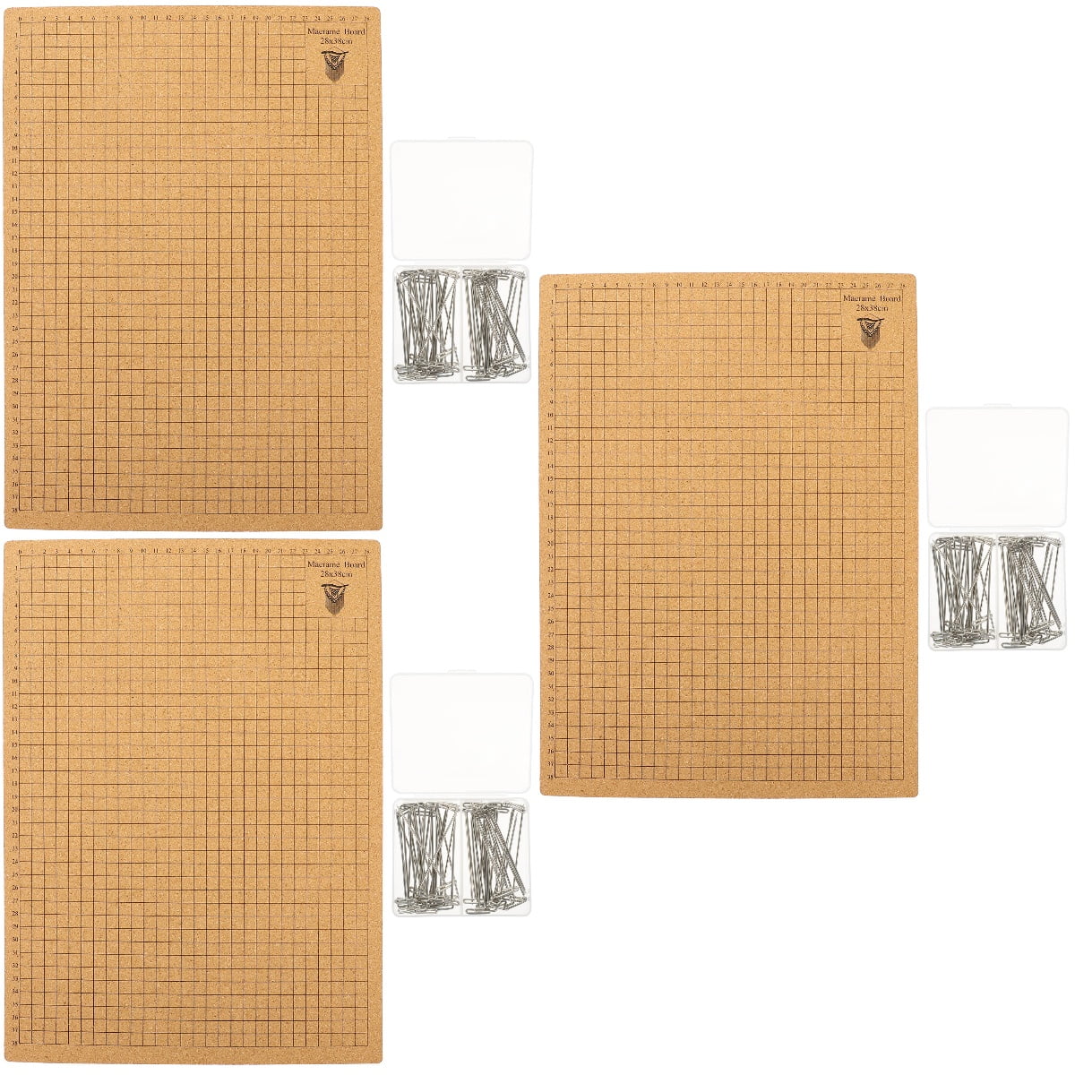 Raindrops 3 Sets Grid Macrame Board Macrame Board Cork Board and T Pins ...