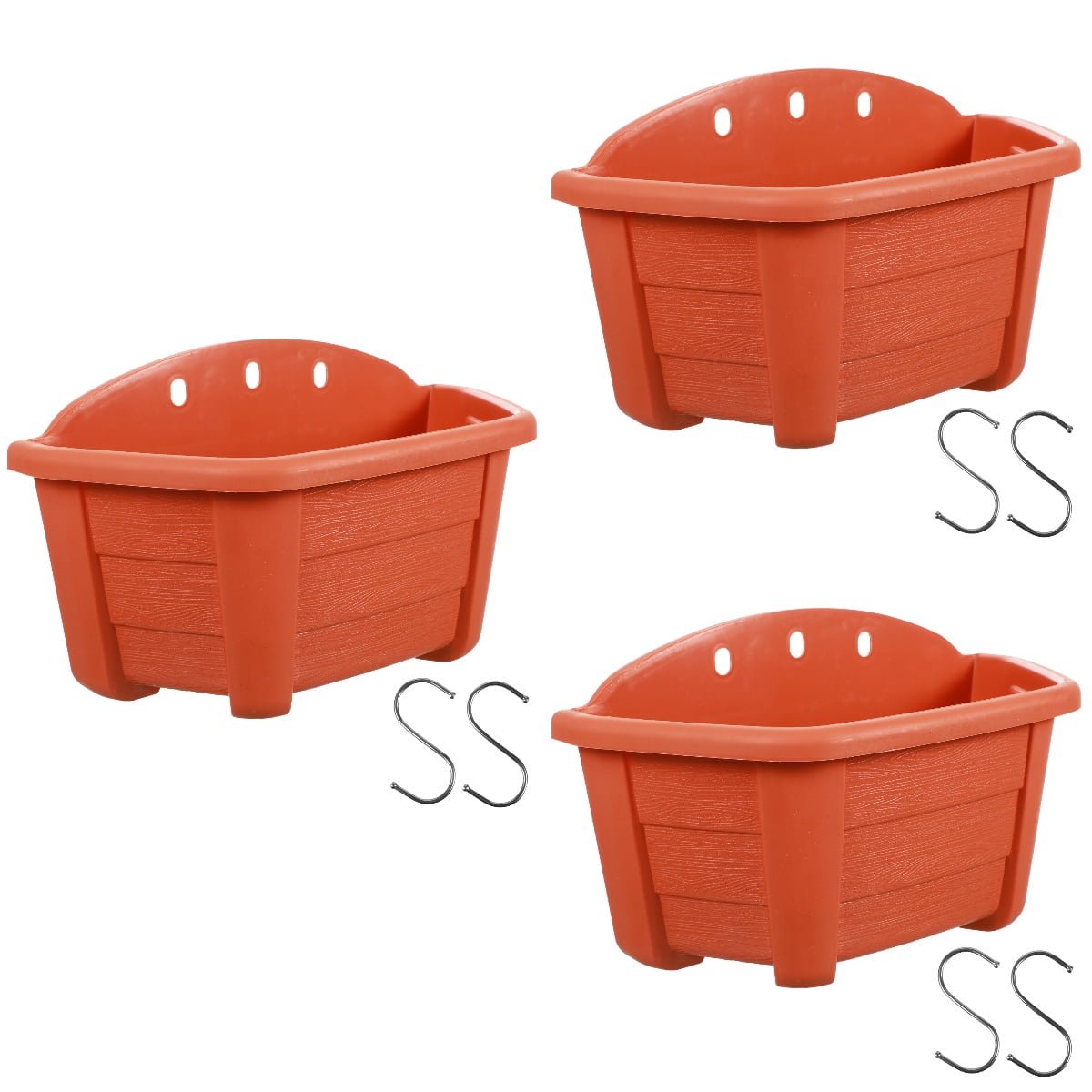Raindrops 3 Sets Semi-circular Hanging Flower Bucket Decoration Flower ...