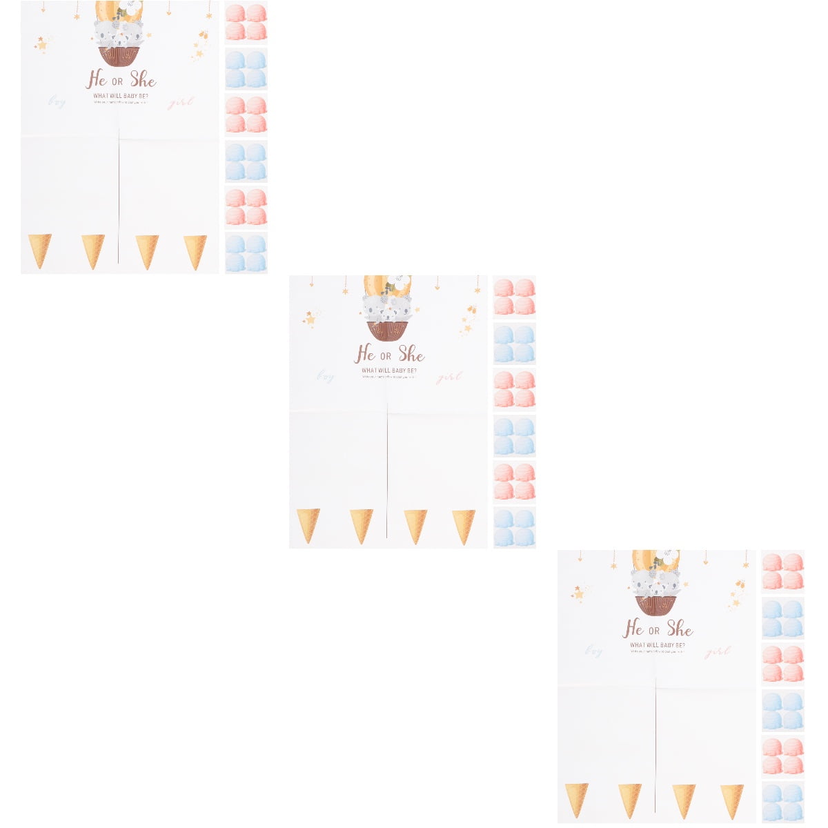 Raindrops 3 Sets of Gender Reveal Party Games He or She Gender Reveal ...