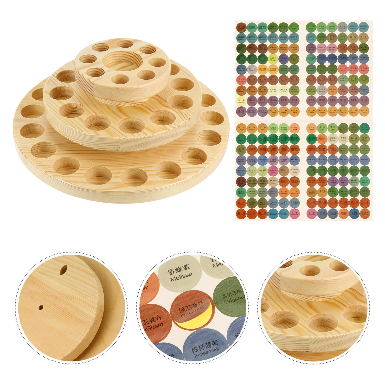 Raindrops 3 Tier Essential Oil Display Stand Rotating Shelf Organizer ...