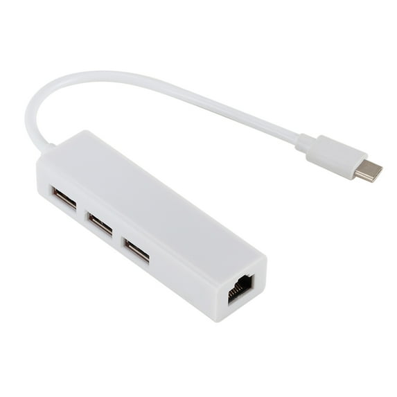 Raindrops 3 USB Port Network Adapter for Notebook White Type C to 10 ...