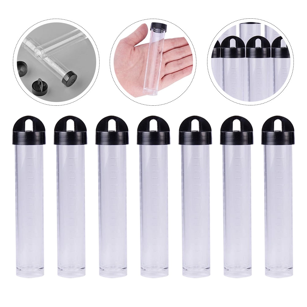 Raindrops 30Pcs Impact Resistant Plastic Tubes with Black Caps for ...