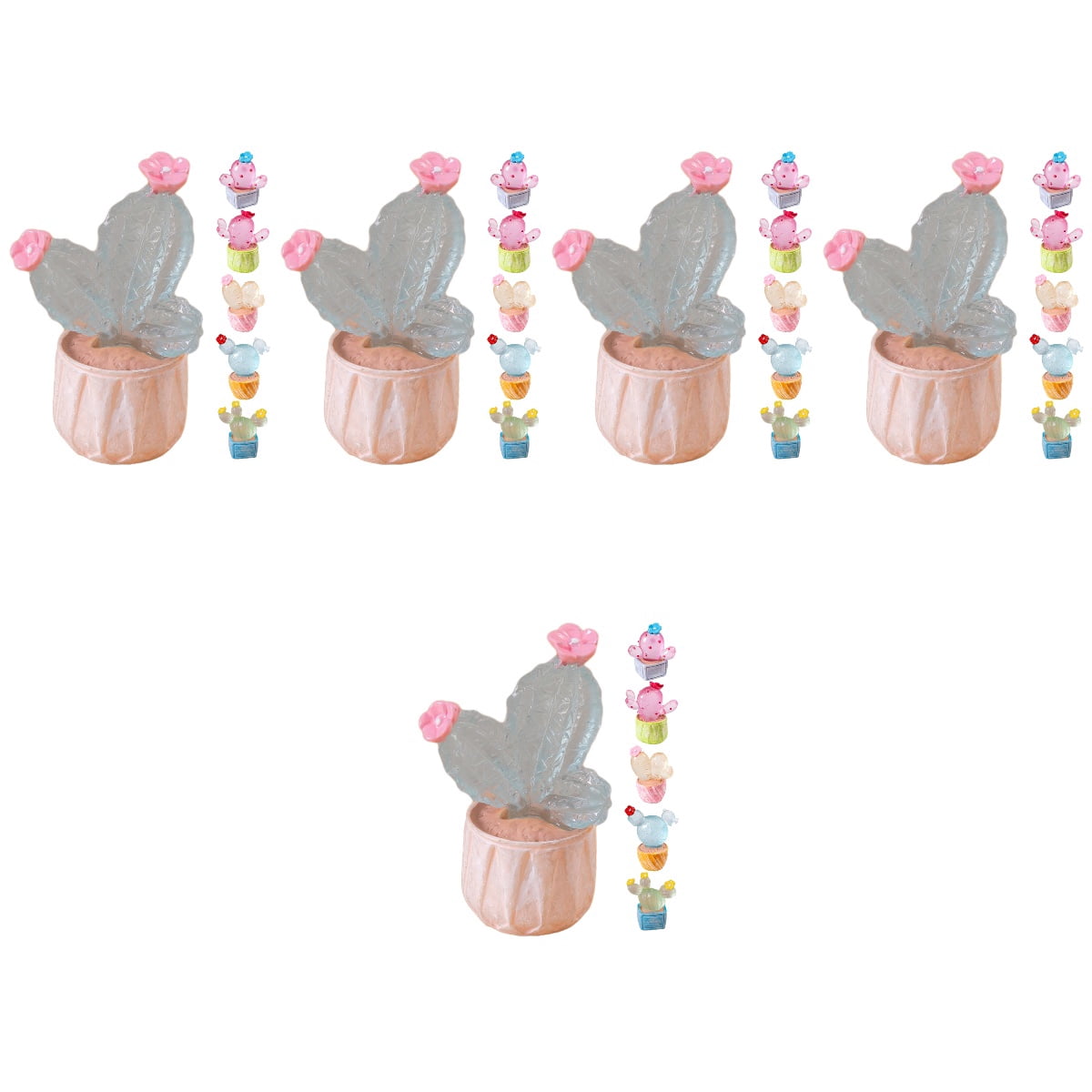Raindrops 30 Pcs Mini Plant Model Resin Cactus Craft Micro Landscape ...