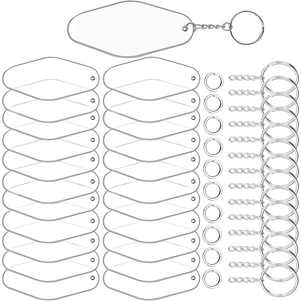 Raindrops 30 Sets Key Ring Retro Motel Shape for Luggage Tag and Zipper ...