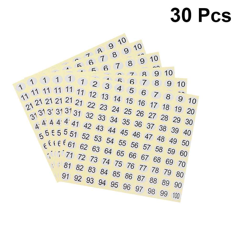 Raindrops 30 Sheets 1-100 Number Stickers Labels for School Supplies ...
