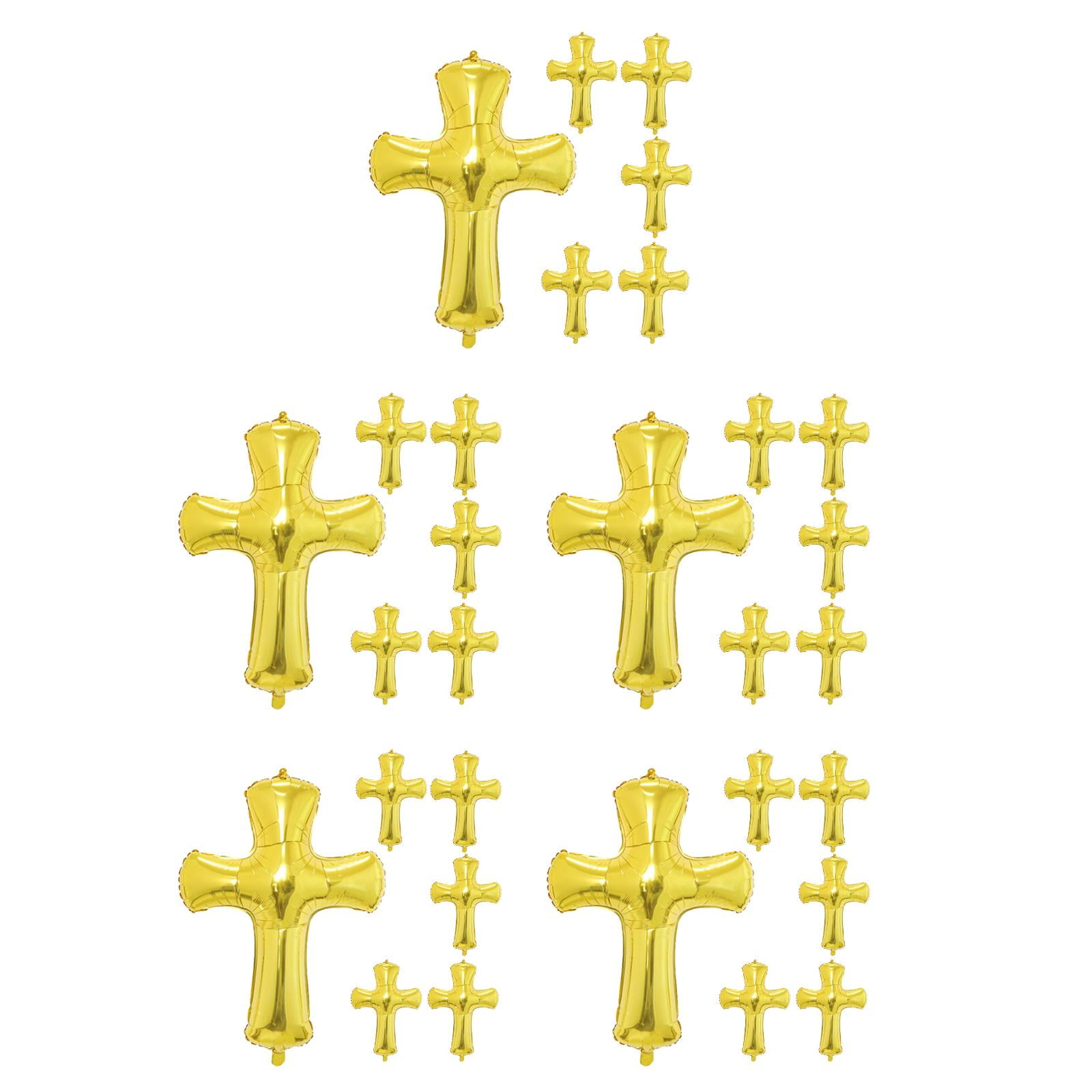 Raindrops 30 pcs Cross Balloon for Baptism Aluminum Foil Balloons for ...