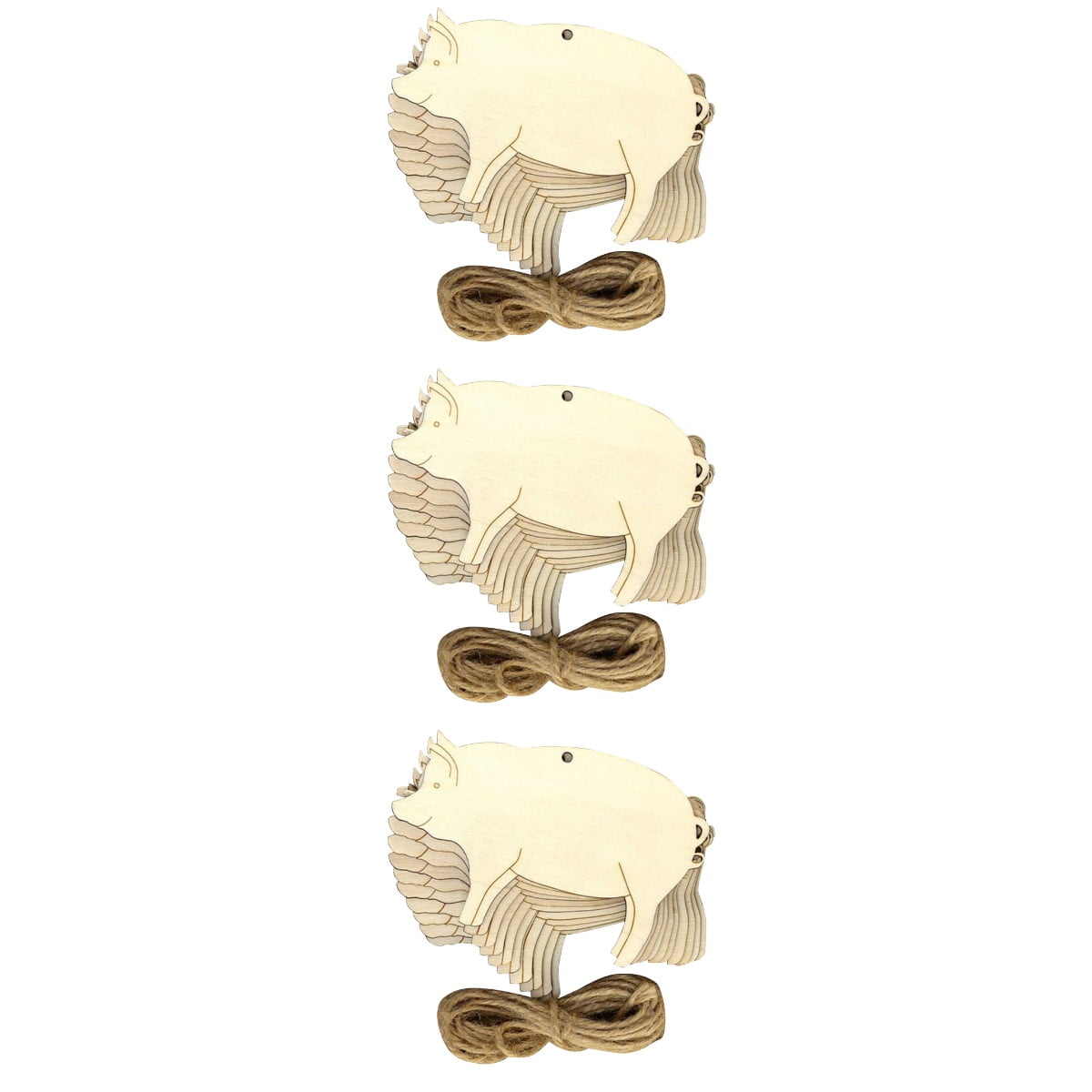 Raindrops 30 pcs Pig Shape Wood Pig Wooden Cutout Shape Blank Wood Gift ...