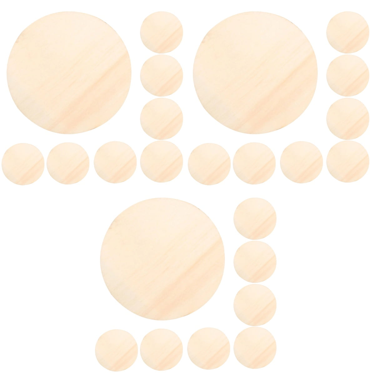 Raindrops 30 pcs Round Cutouts Round Wood Graffiti Slices Natural Round ...