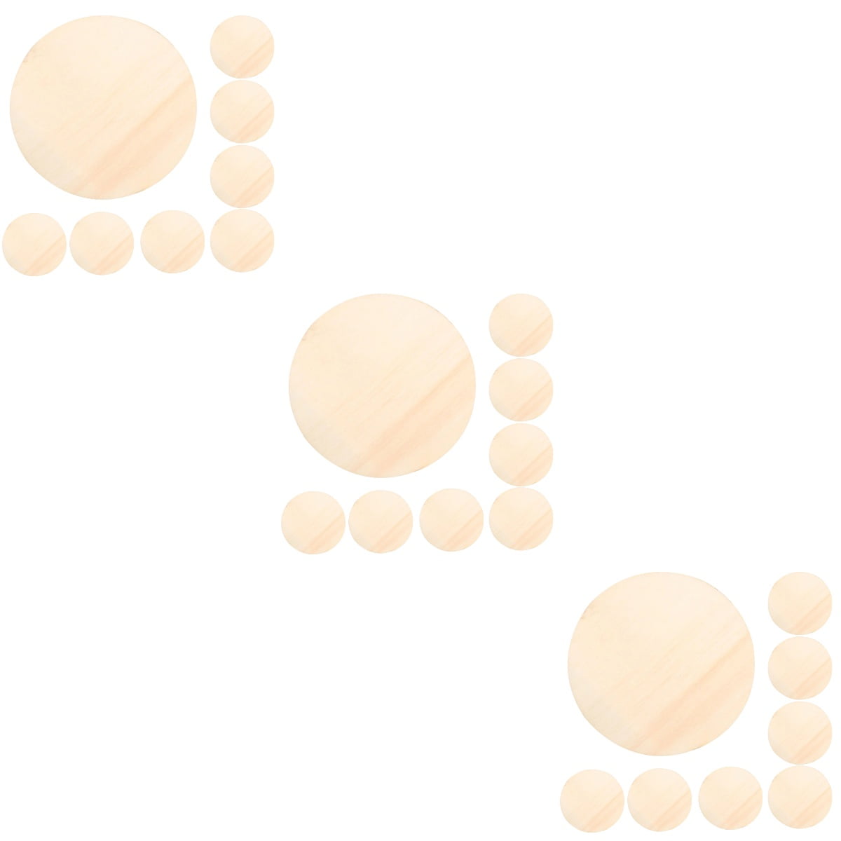 Raindrops 30 pcs Round Cutouts Round Wood Graffiti Slices Natural Round ...