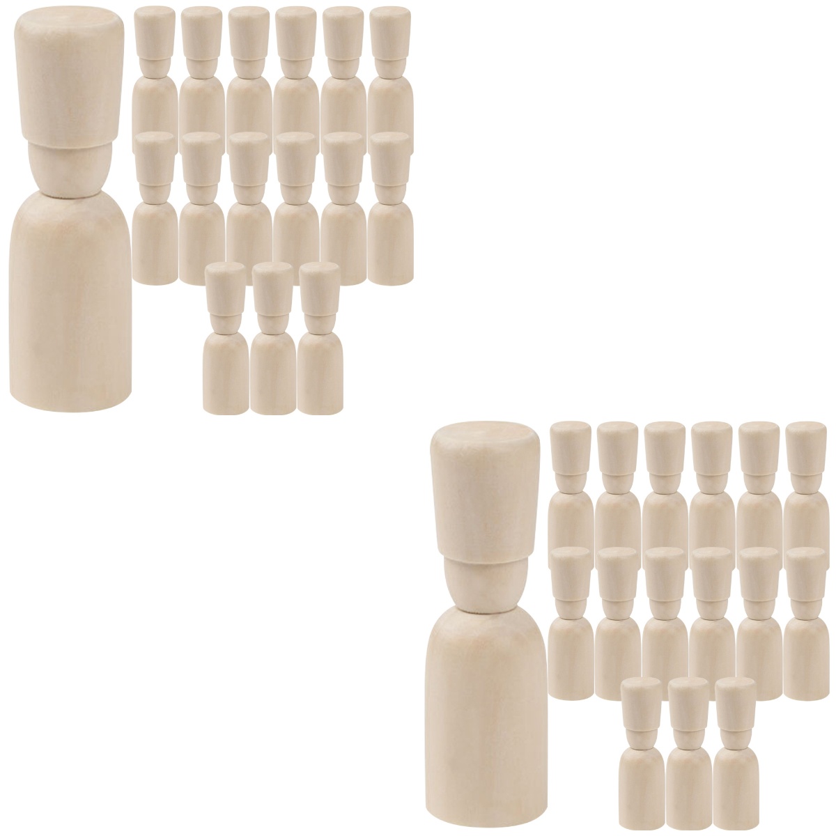 Raindrops 30 pcs Unfinished Wooden Peg Dolls Craft Small Wooden DIY ...