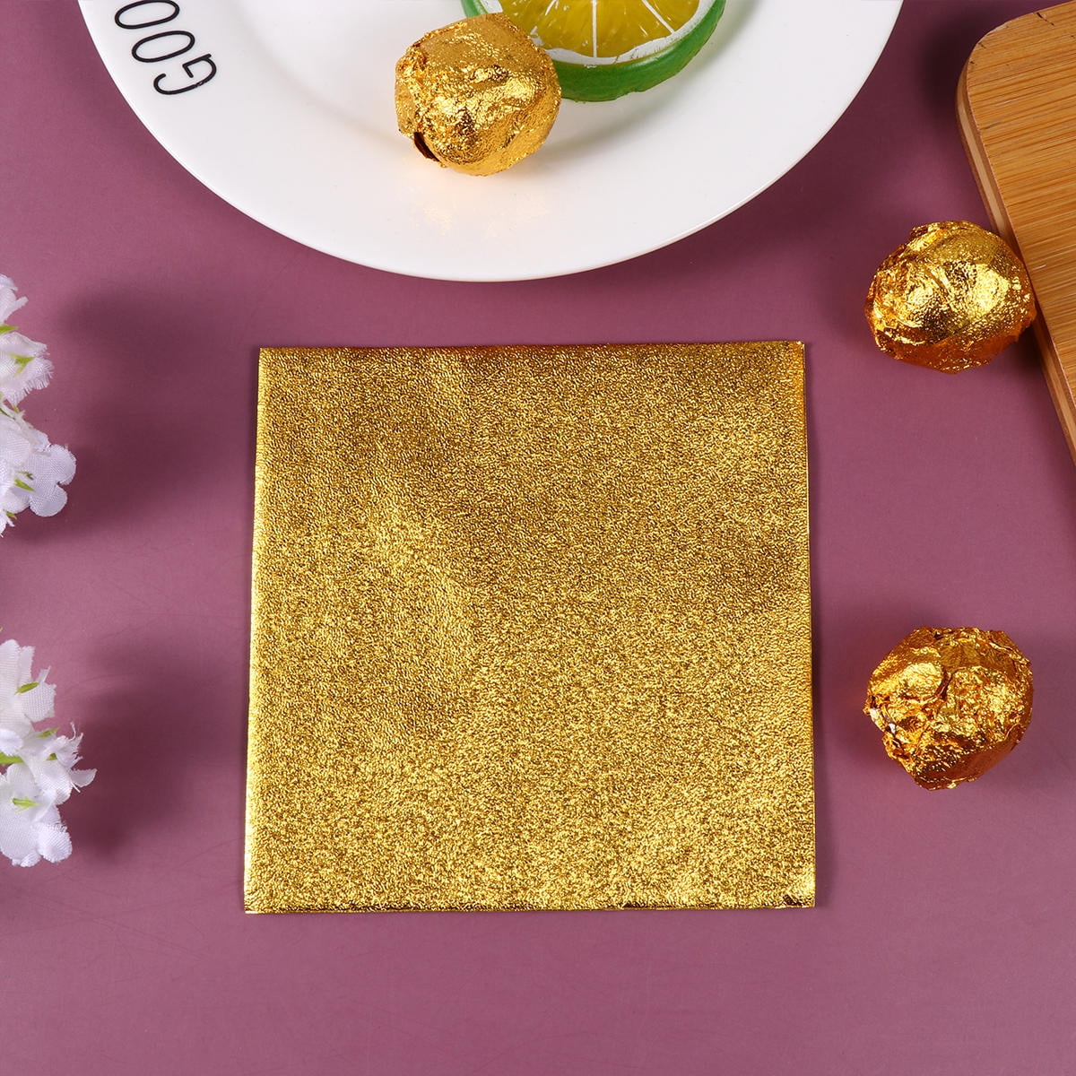 Raindrops 300 PCS Tin Foil Wrapping Paper Metallic Gold Fudge Candies ...