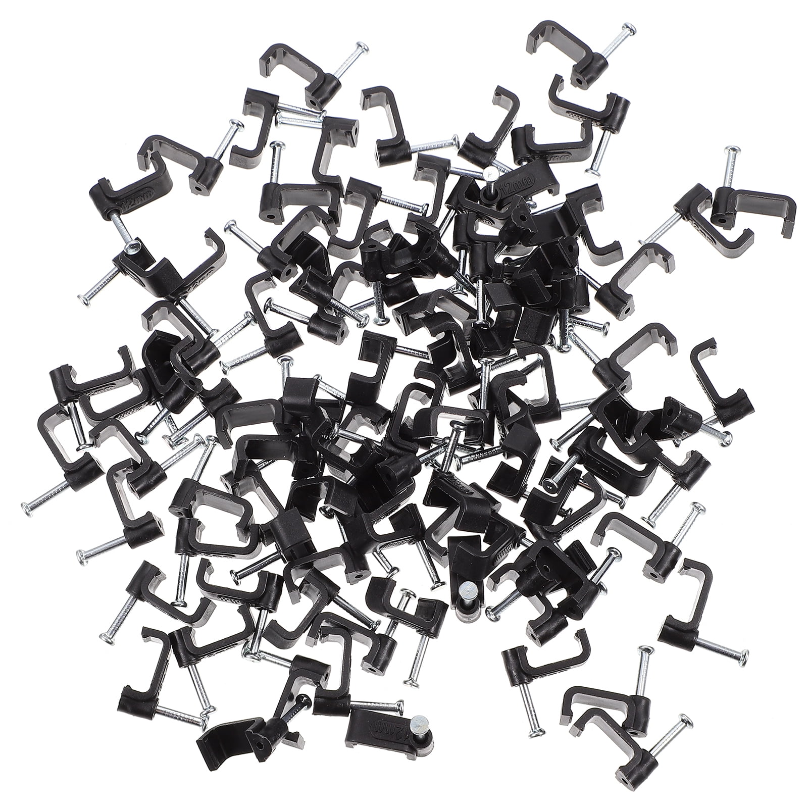 Raindrops 300 Pcs Half Clamps Black J Hooks with Nails Support Clamps ...