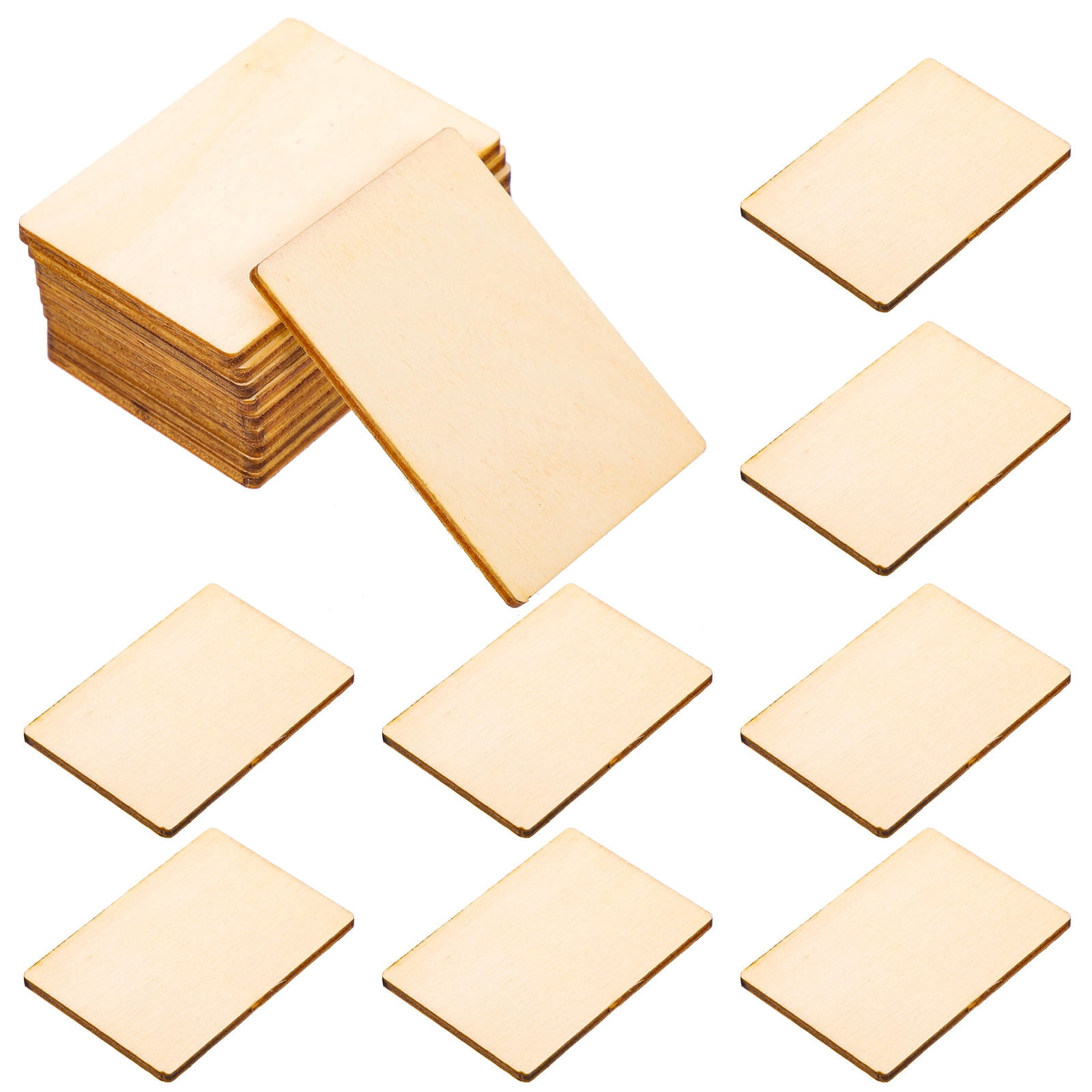 Raindrops 300 pcs DIY Wooden Slices Square Shape Wooden Slice DIY ...