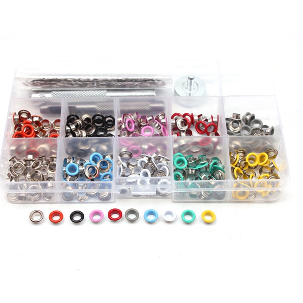 Raindrops 300Pcs Small Grommet Tool Kit Metal Eyelets Button for Diy ...