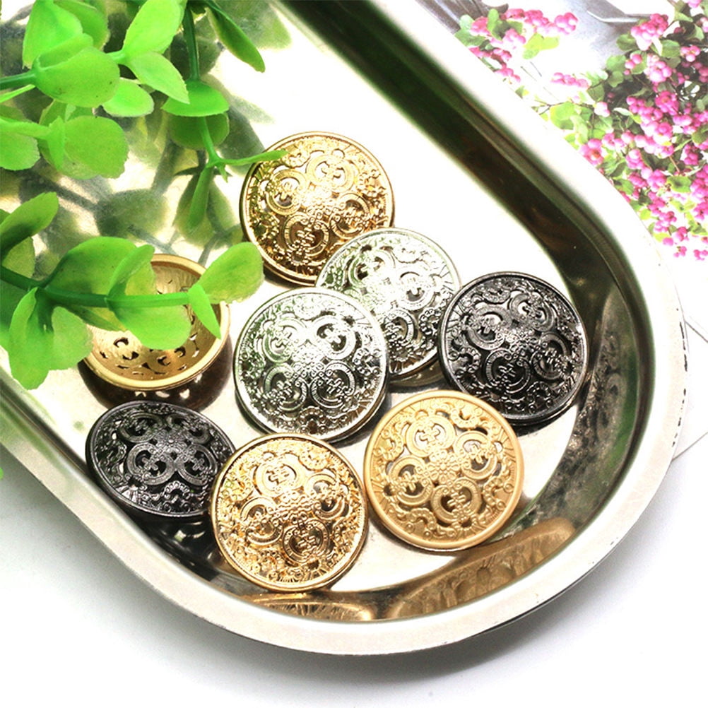 Raindrops 30Pcs Button for Clothes Black Metal Hollow Fashionable ...