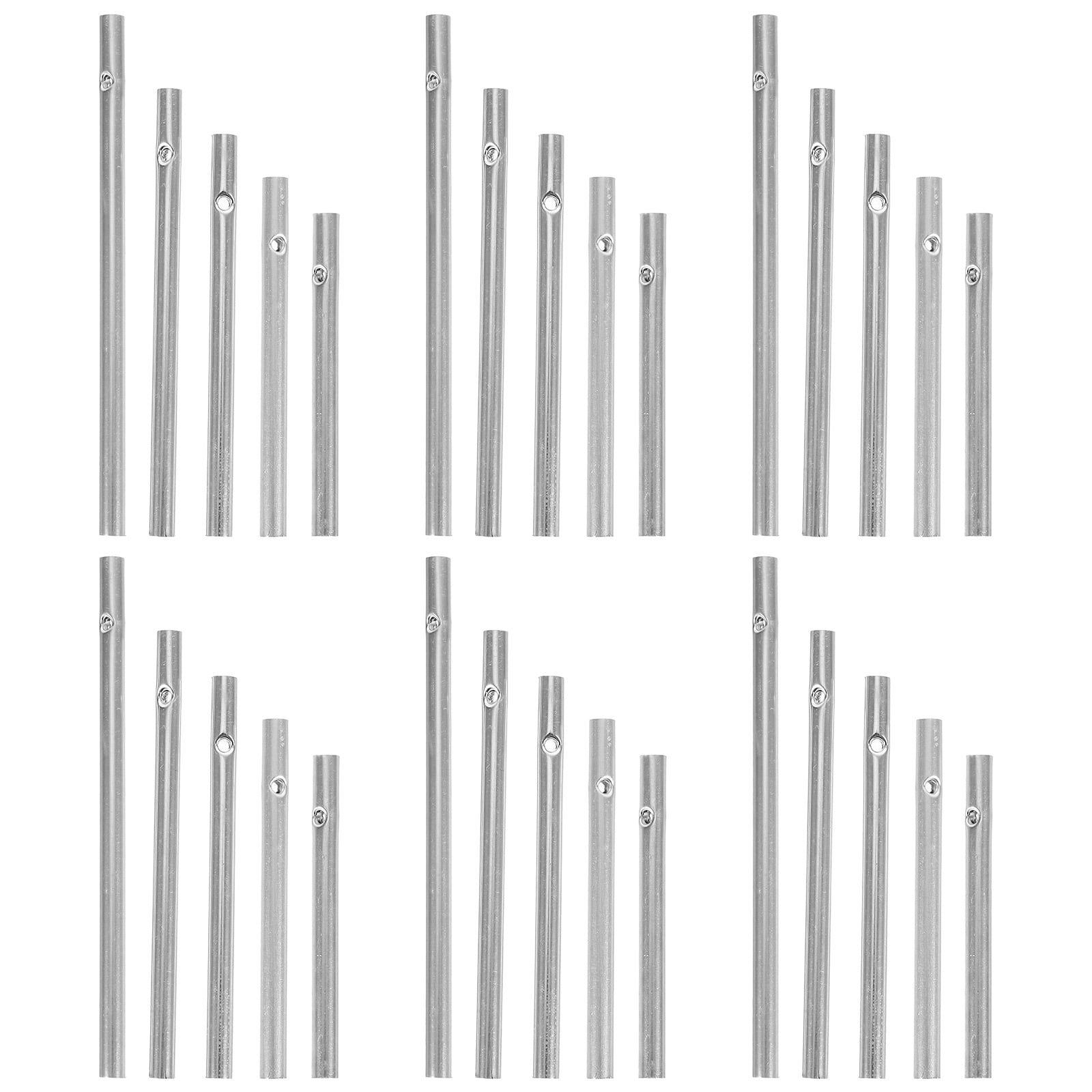 Raindrops 30Pcs Silver Tone Wind Chime Tubes Set with Different Lengths ...