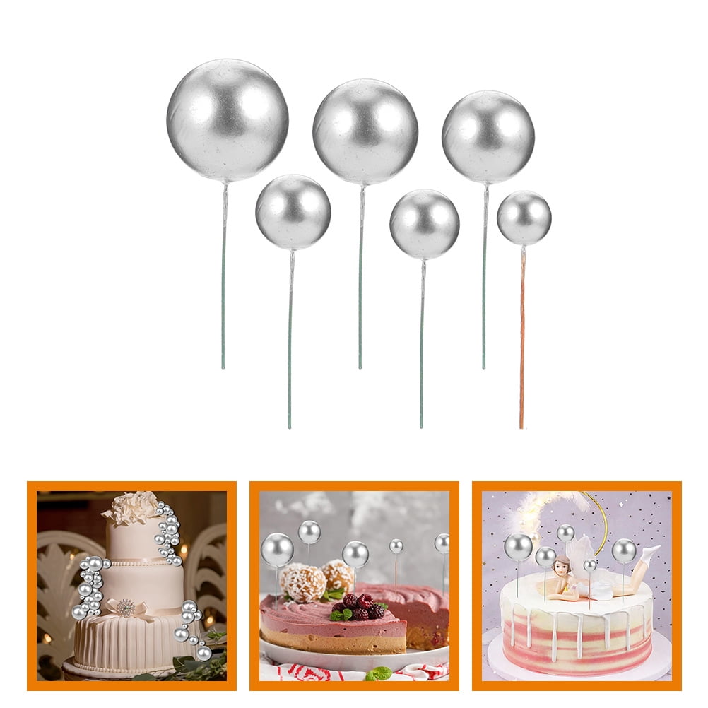 Raindrops 30Pcs Glossy Color Matching Foam Ball Topper for Cakes and ...