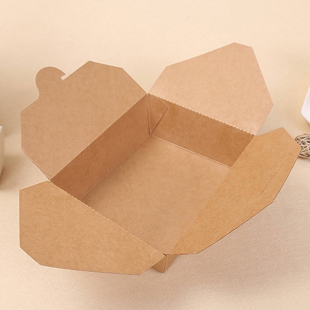 Raindrops 30Pcs Rectangular Khaki Paper Takeaway Boxes for Snack Bar ...