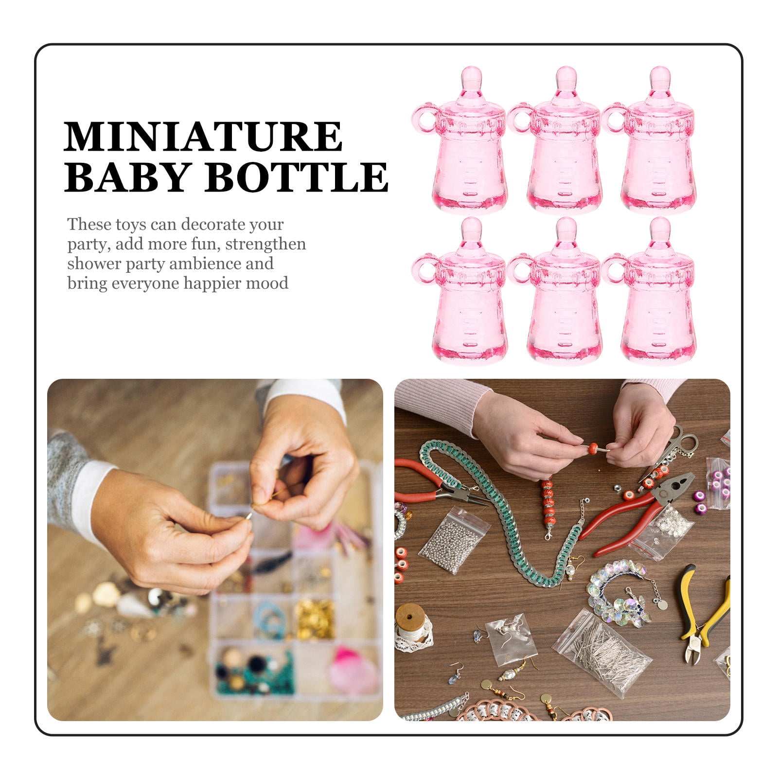 Raindrops Party Favors Acrylic Miniature Baby Bottle Ornaments 30Pcs 1 ...