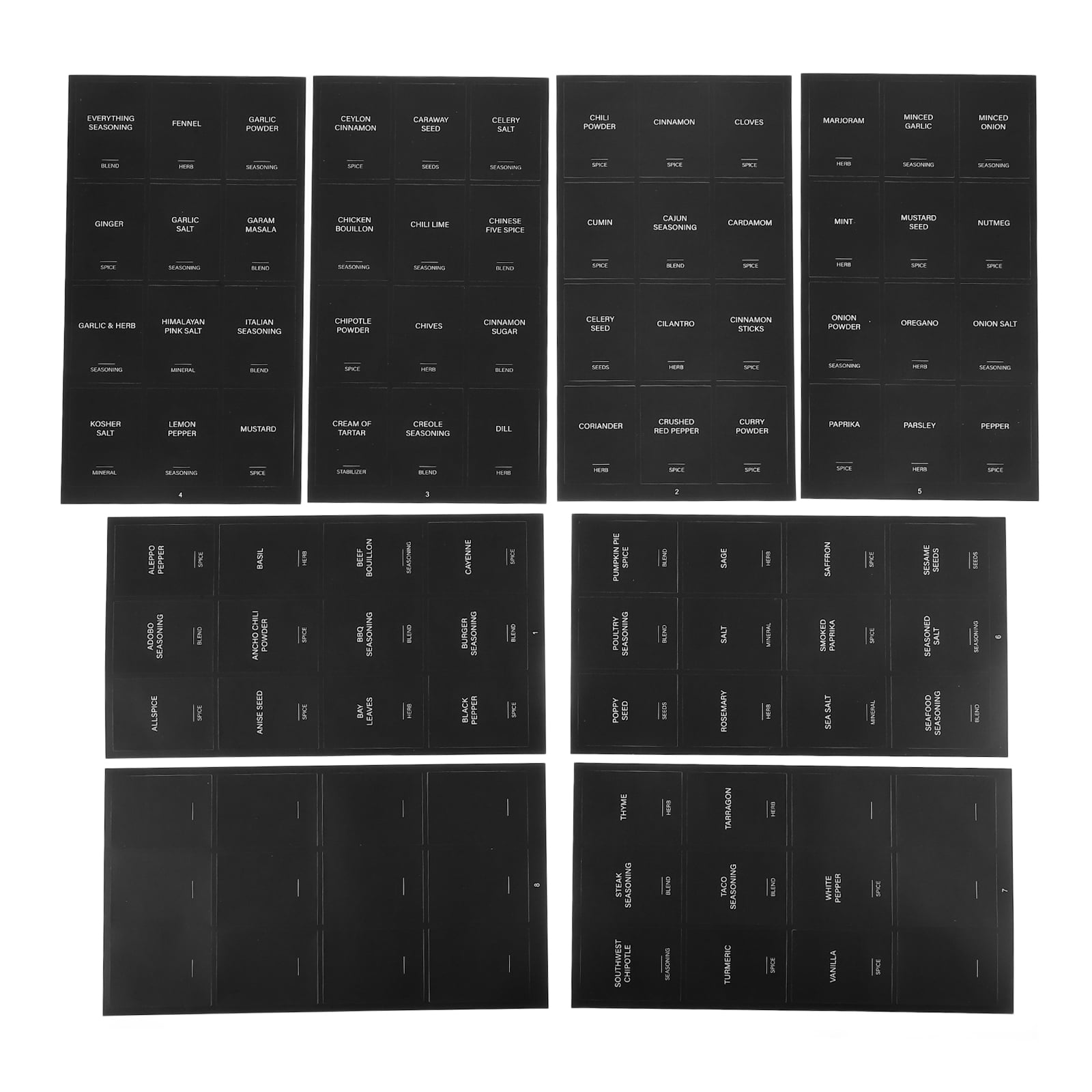 Raindrops 32 Pcs Waterproof Rectangle Spice Labels Stickers Self ...