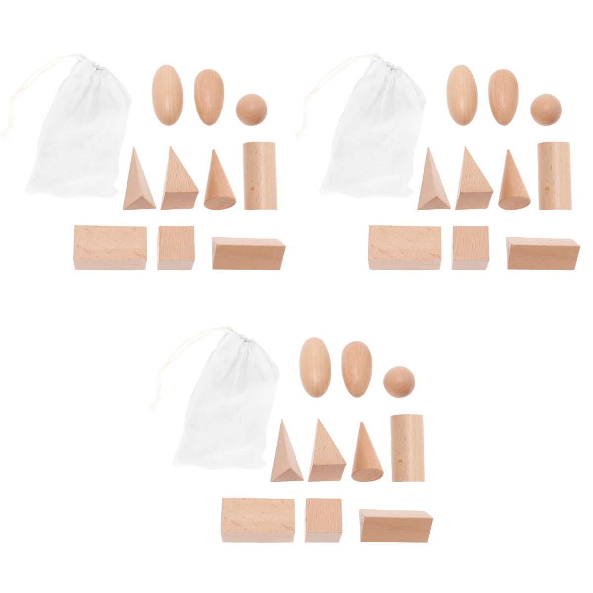 Raindrops 33 Pcs Geometric Solids Wooden Toys Math Games Toys Blocks ...