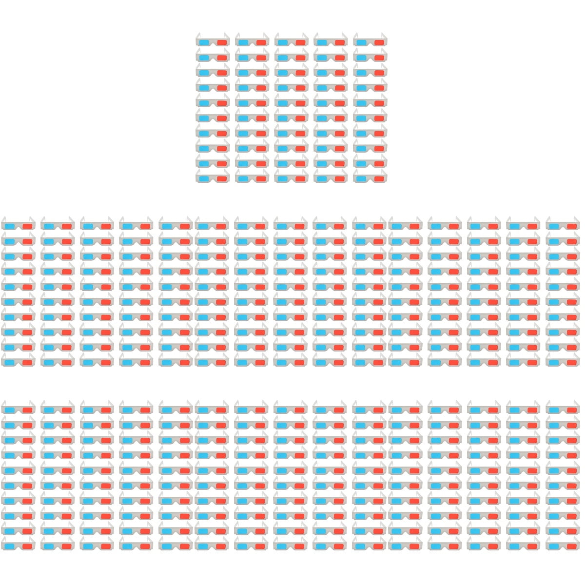 Raindrops 350 pcs Practical Anaglyph 3D Glasses Cardboard Paper Red ...