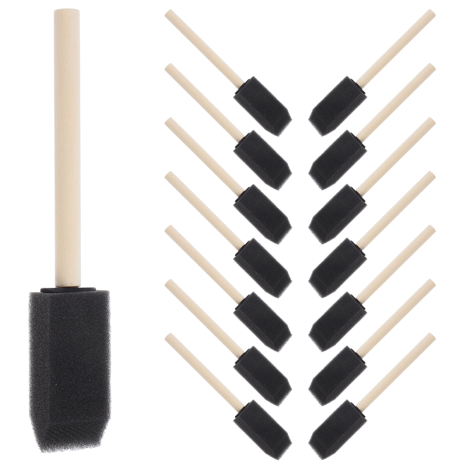 Raindrops 36 Pcs Sponge Paint Brushes with Wooden Handles for Kids Graffiti and DIY Painting ...