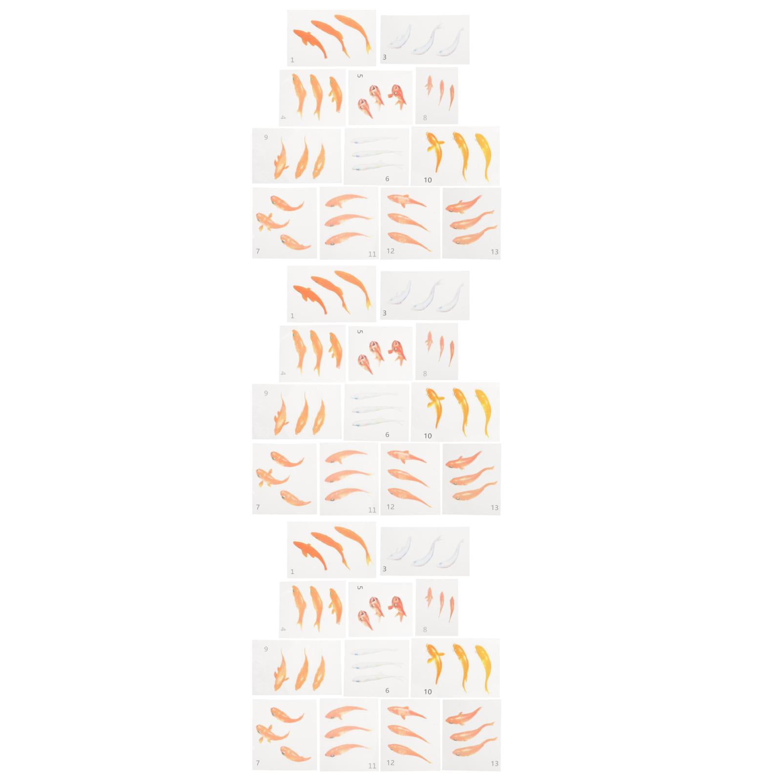 Raindrops 36 Sheets 3D Small Goldfish Sticker DIY Crystal Epoxy ...