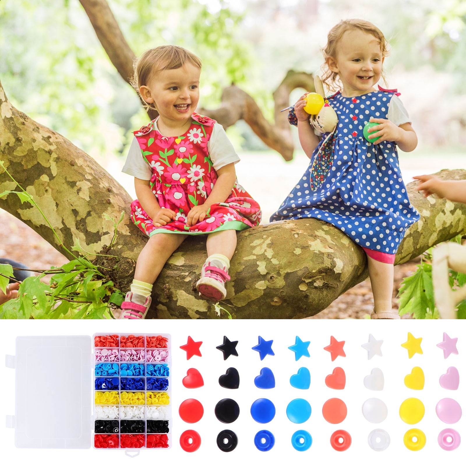 Raindrops 360 Sets Complete Sets Plastic Stars Shape Snap Fastener ...