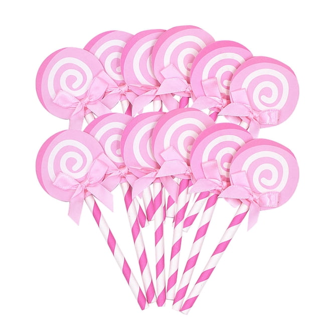 Raindrops 36PCS Pink Lollipop Cake Topper Set for Wedding and Birthday ...