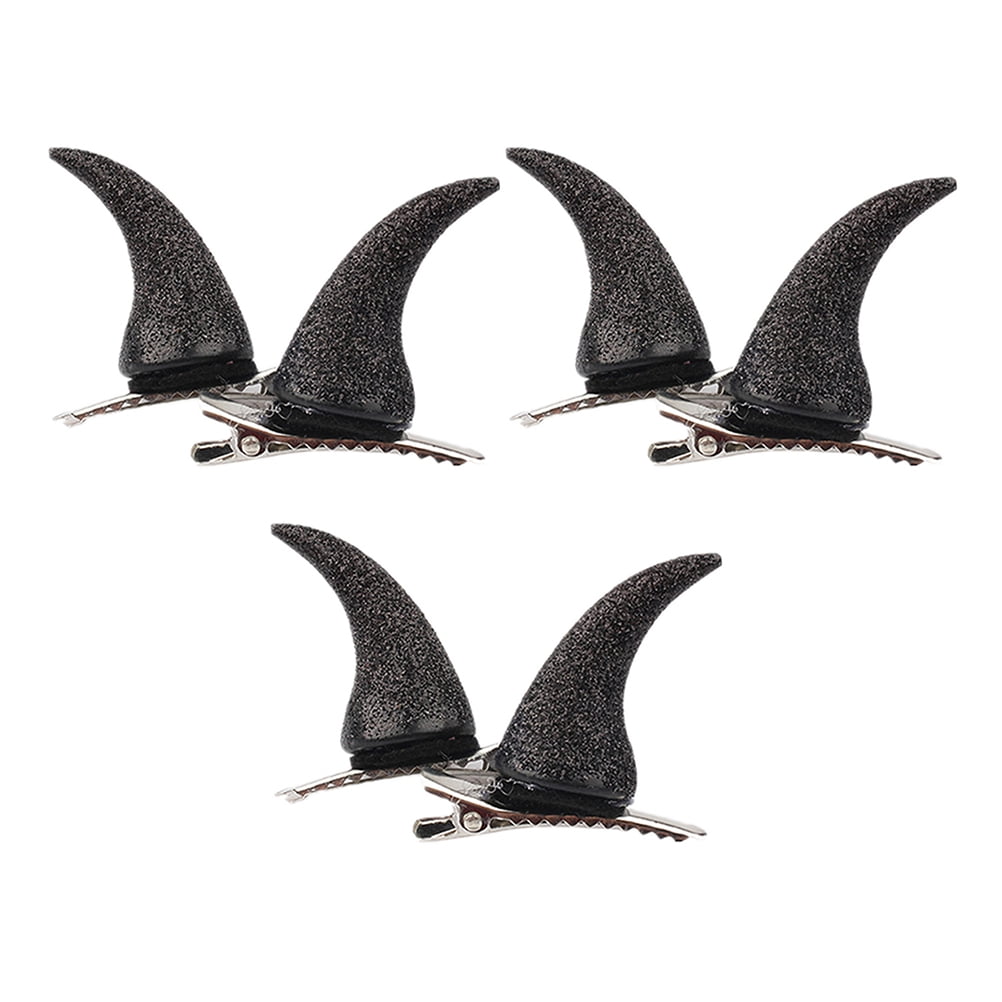 Raindrops 3Pairs Horns Gothic Hair Clips for Women Stage Performance ...
