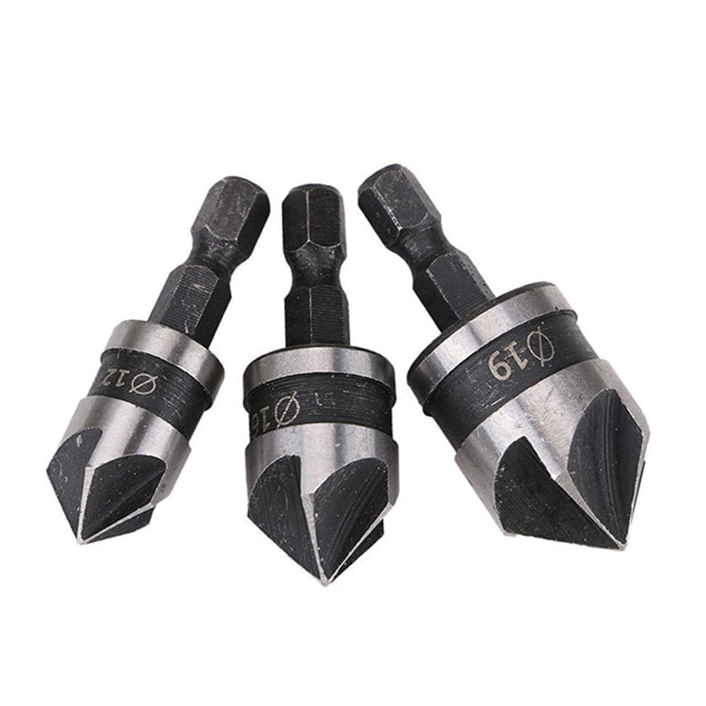 3Pcs 90 Degree Carbon Steel Hexagonal Handle Carpenter's Five Edged ...