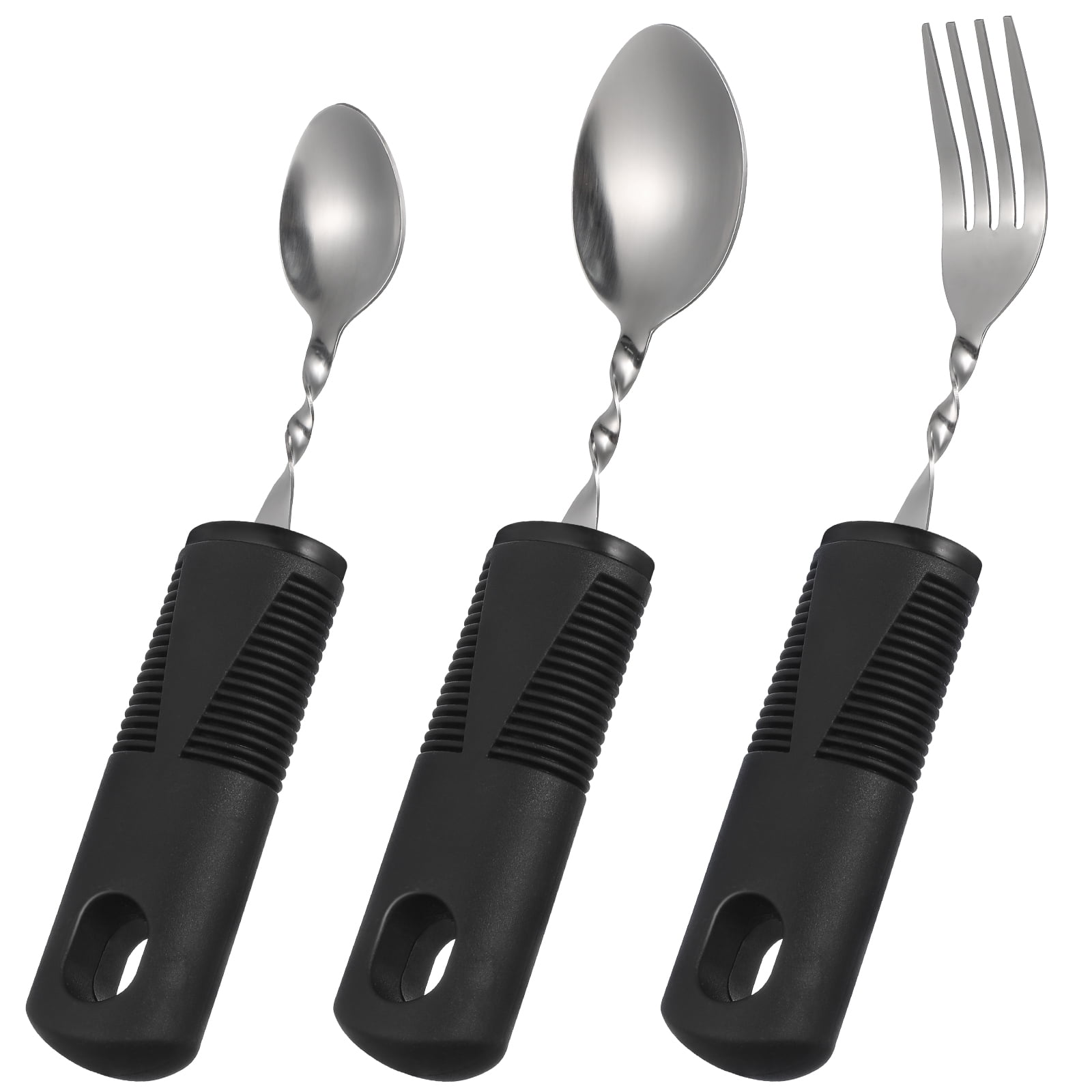 Raindrops 3Pcs Adaptive Fork Spoon for Disabled with Stainless Steel ...