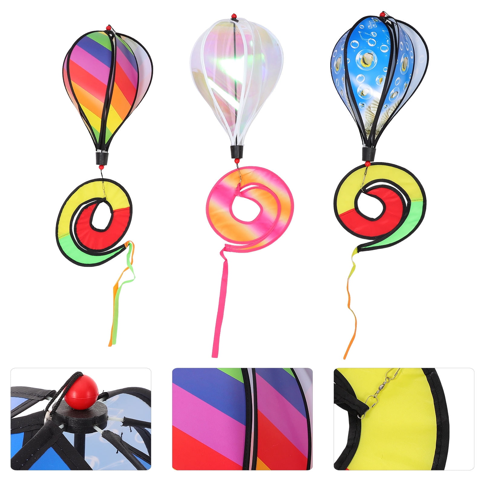 Raindrops 3Pcs Hot Air Balloon Wind Spinners Yard Wind Spinners ...