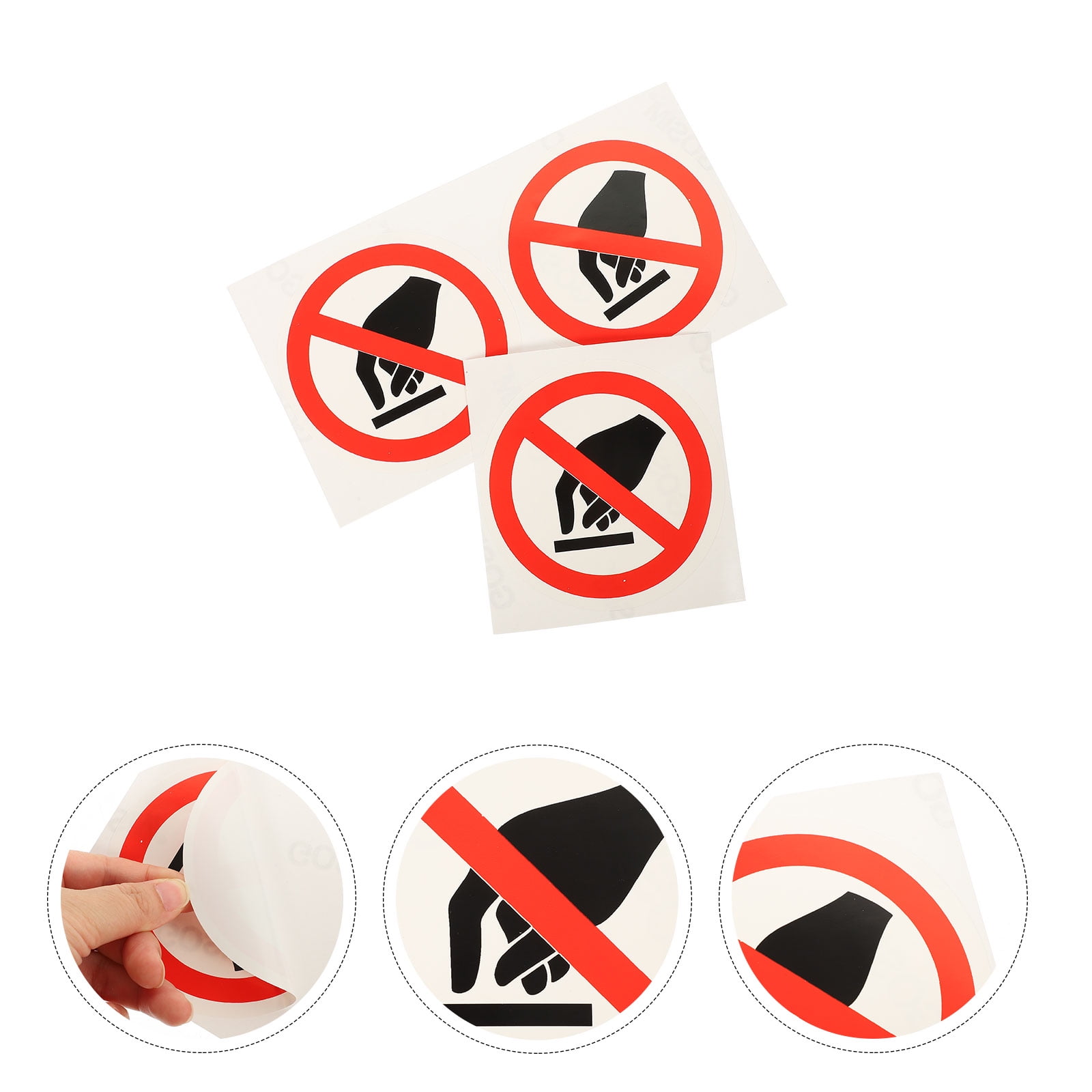 Raindrops 3Pcs Multi Color Sticker for Fire Safety and Do Not Touch ...