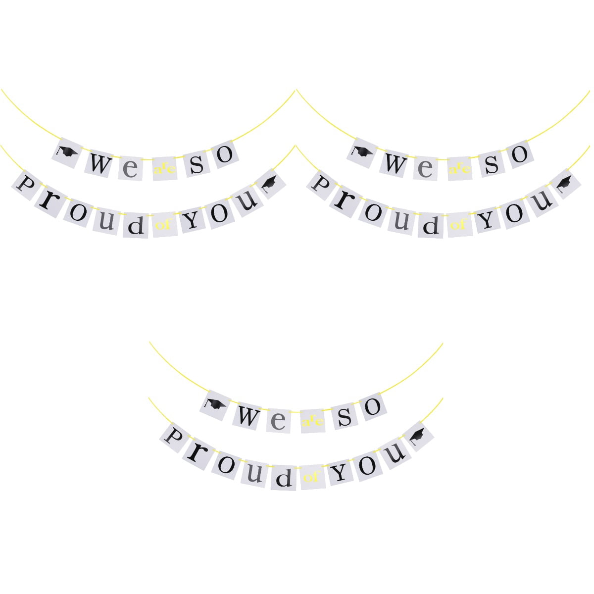 Raindrops 3pcs 3 Meters Graduation Banner We're So Proud of You Letters ...