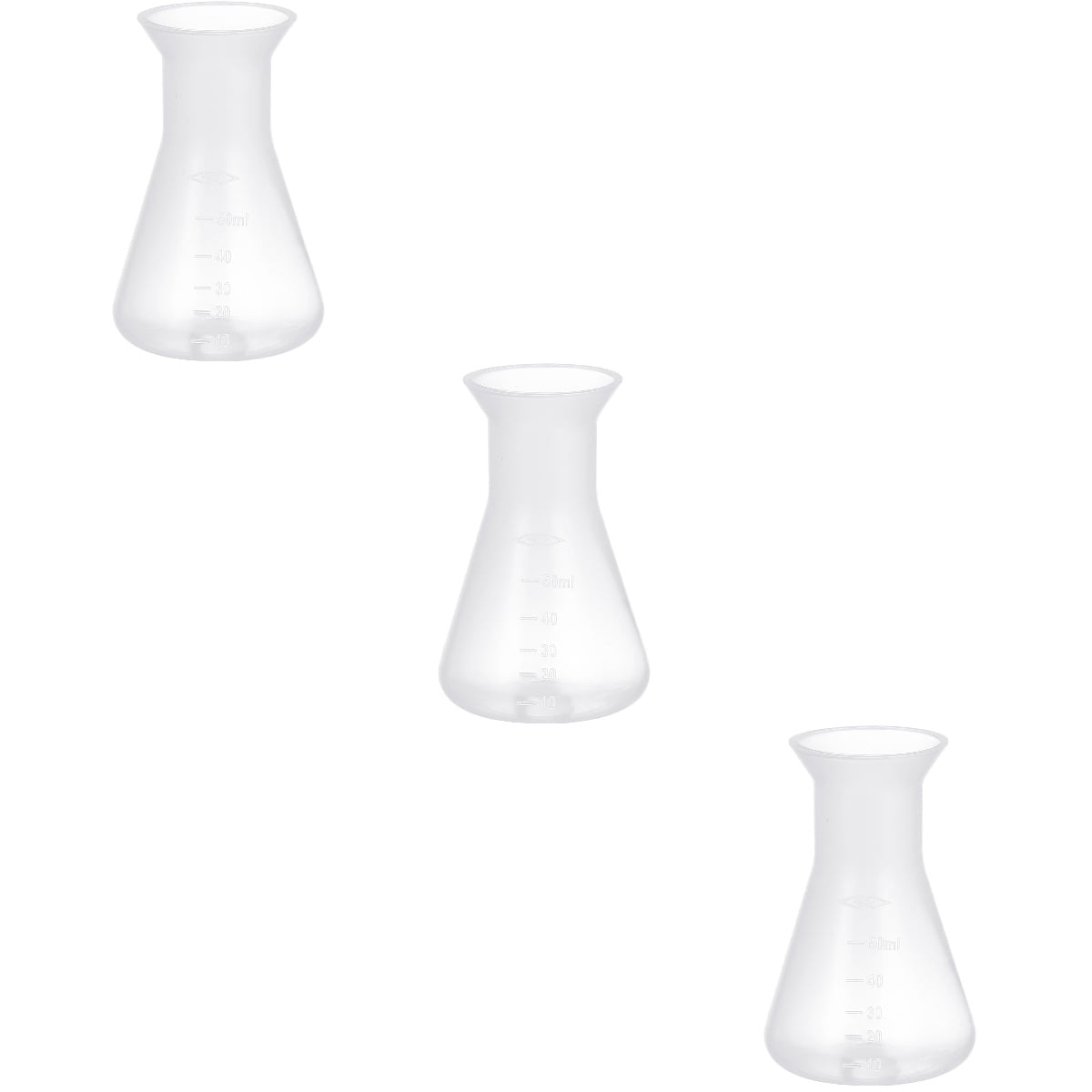 Raindrops 3pcs 5 Flask with Graduations- 50ml Transparent Erlenmeyer Flask, Narrow Neck Conical ...