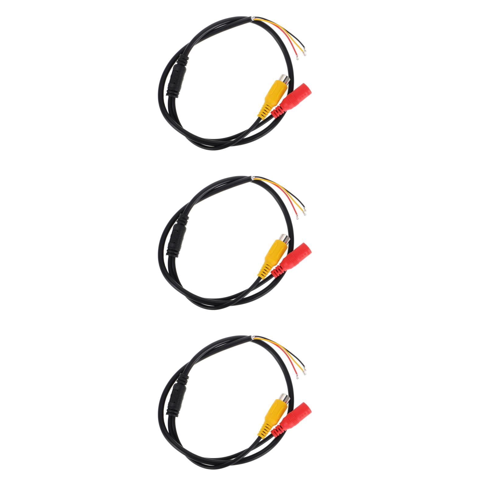 Raindrops 3pcs Camera Wire Rca 3-Pin Dc Head Automotive Rear View ...