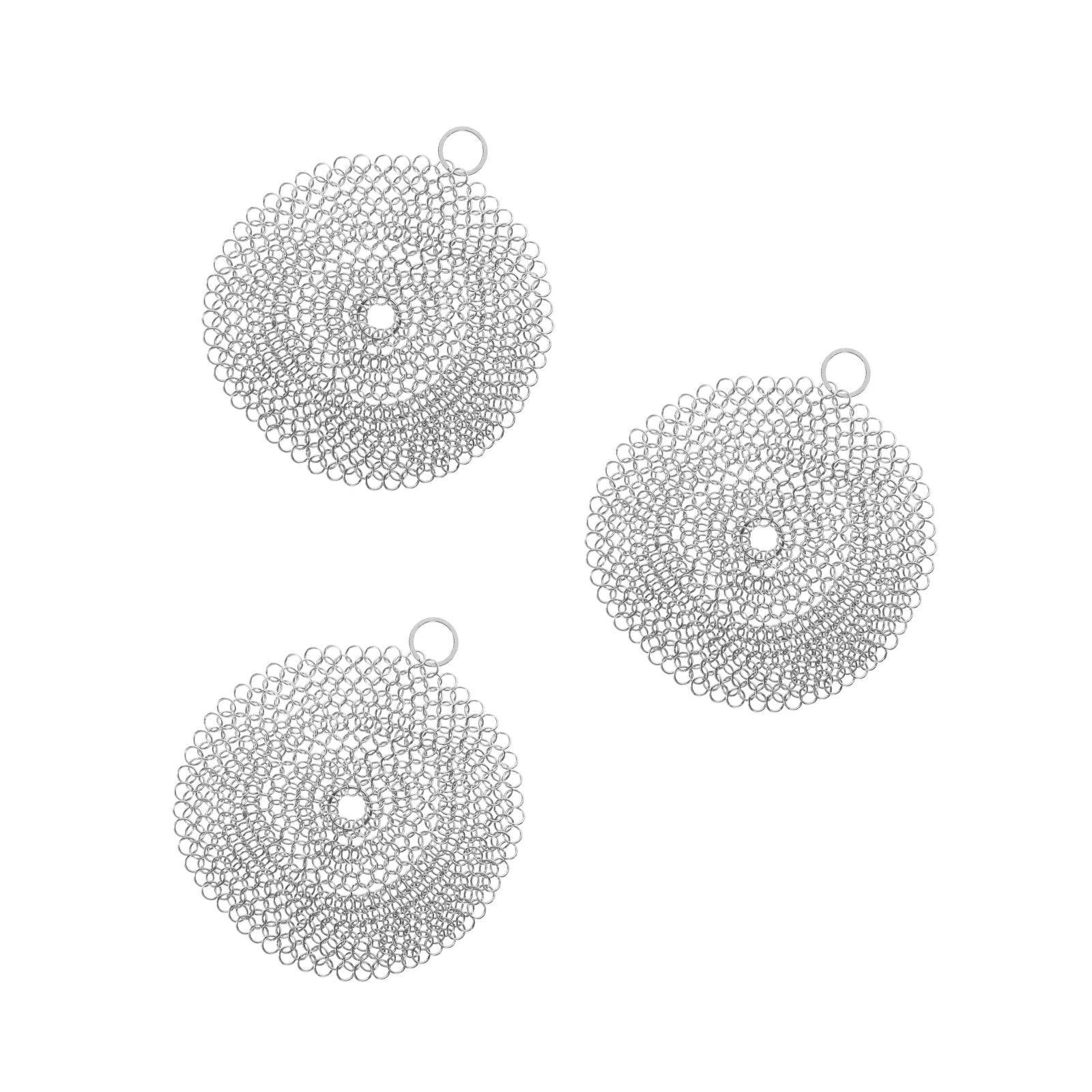 Raindrops 3pcs Cast Iron Scrubber Stainless Steel Skillet Cleaner ...