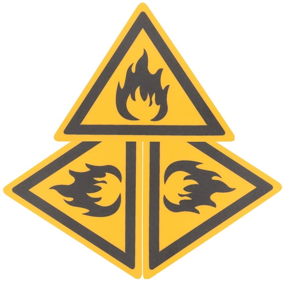 Raindrops 3pcs Caution Flammable Hazard Sticker Flammable Warning ...