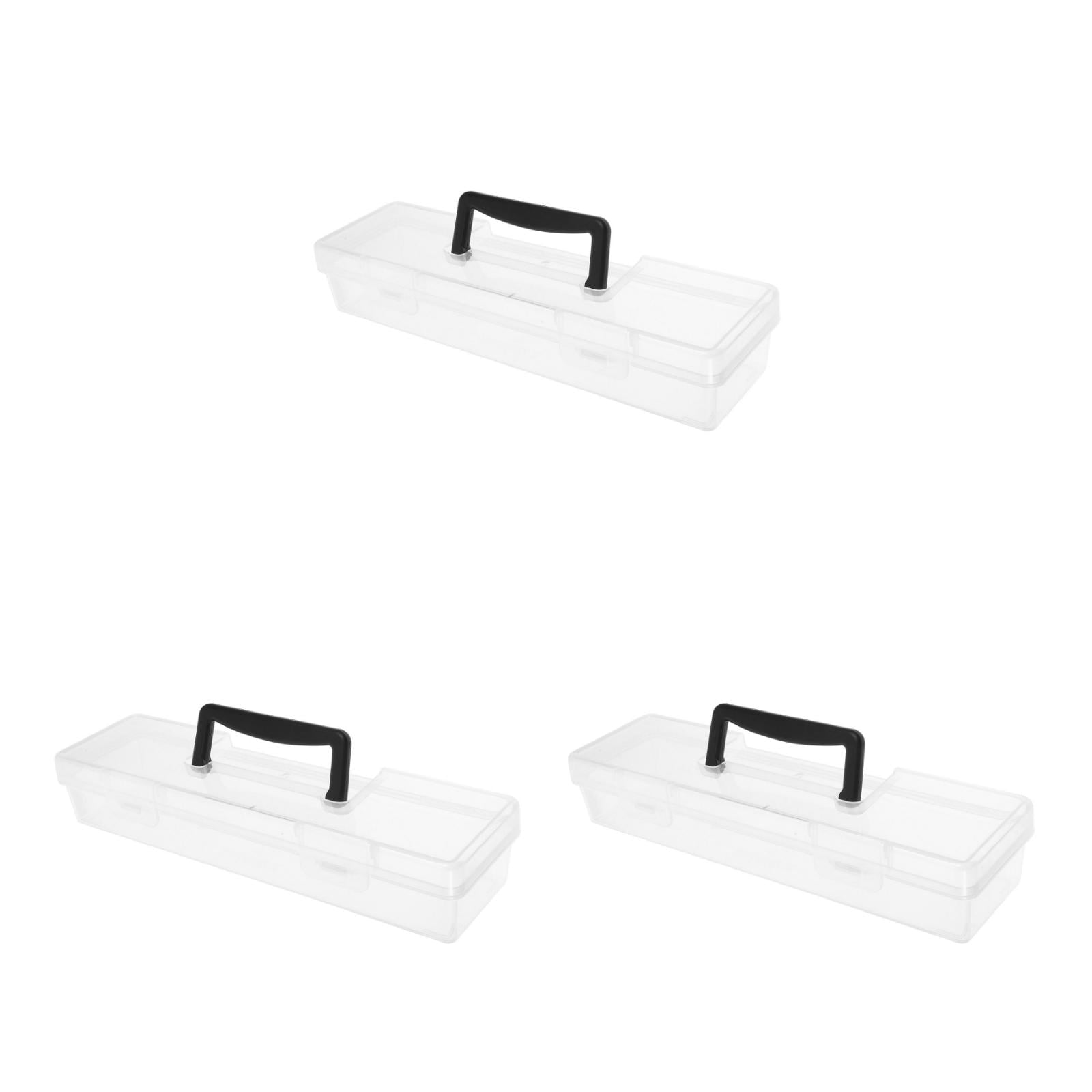 Raindrops 3pcs Clear Plastic Tool Box with Handle Small Parts Organizer ...