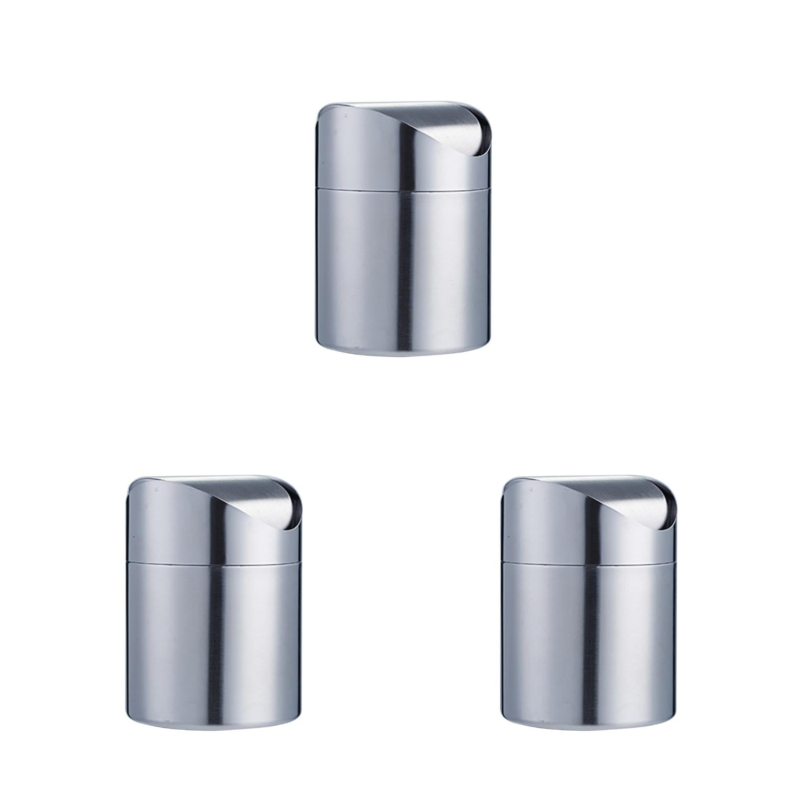Raindrops 3pcs Countertop Trash Can Swivel Cover Trash Bin Stainless ...
