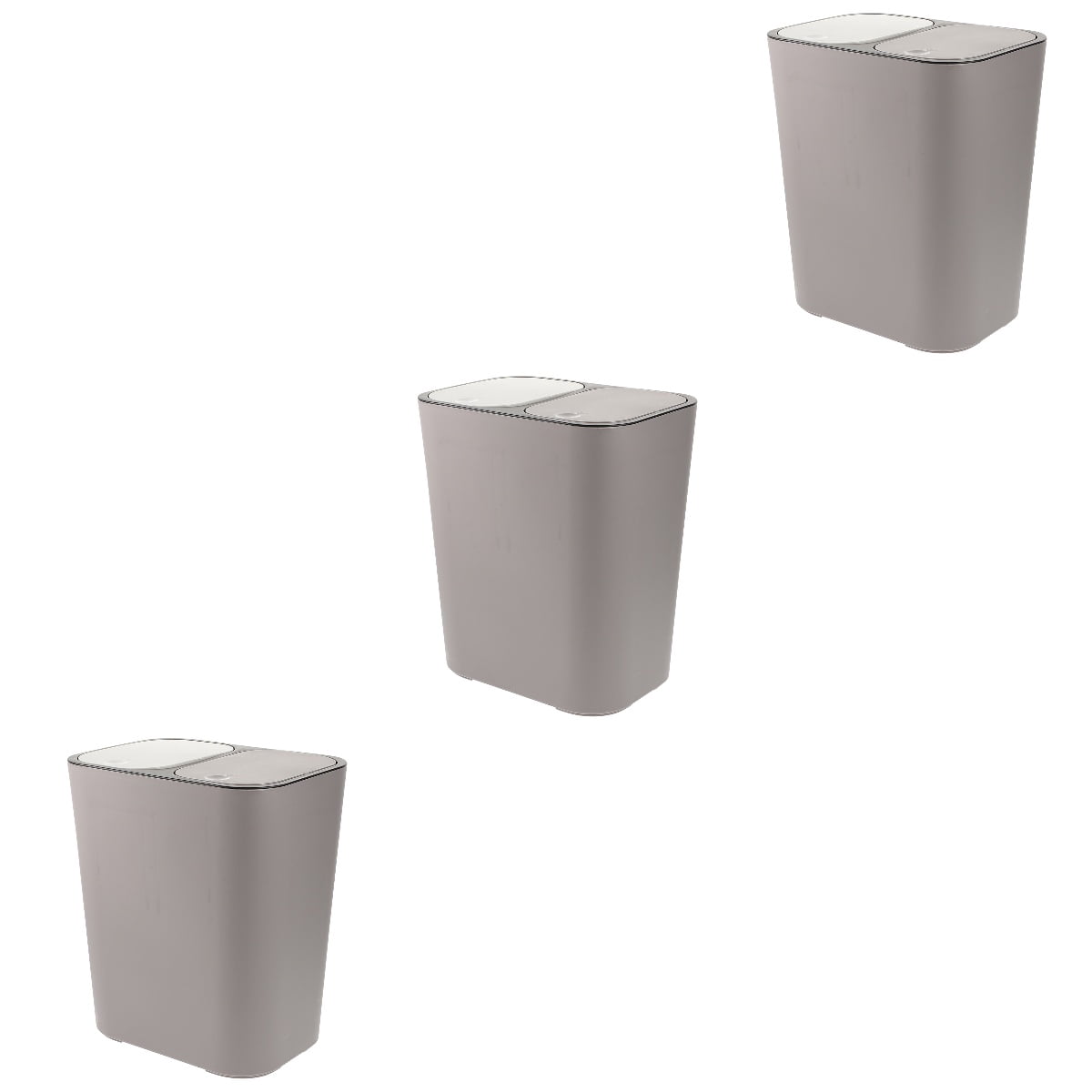 Raindrops 3pcs Dual Compartment Garbage Bin Double Compartment Trash ...
