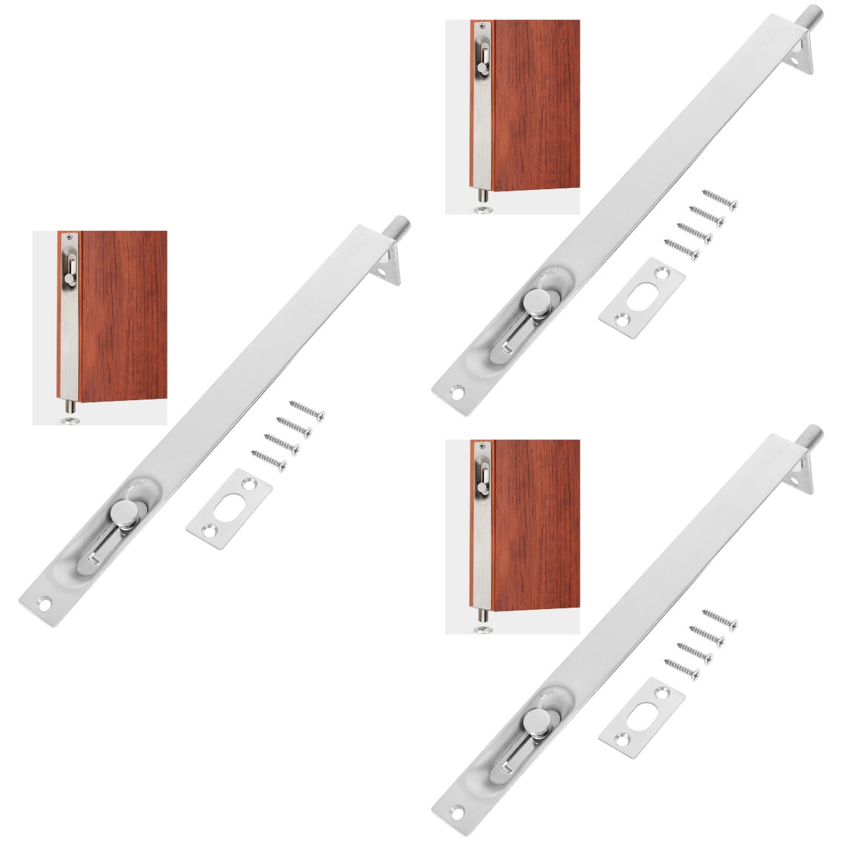 Raindrops 3pcs Flush Bolt Latches Security Lock Flush Bolt Concealed ...