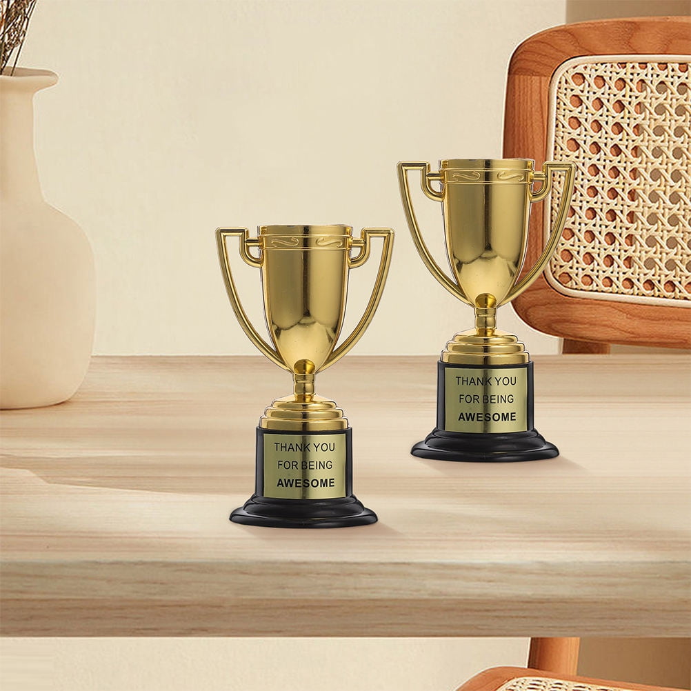 Raindrops 3pcs Gold Trophy Award Cups Plastic Gold Mini Trophies For ...